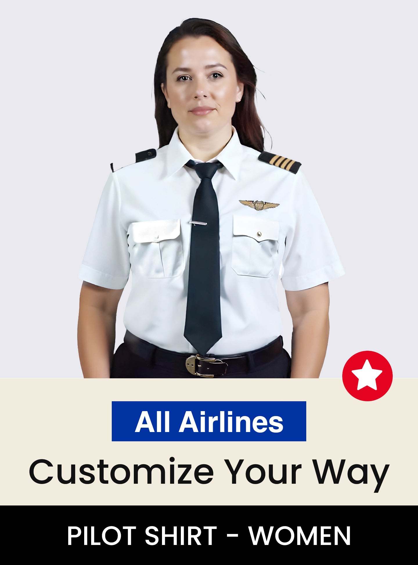 All Airlines Custom Women's Pilot Shirt – Tailored Fit | BomCrewMall